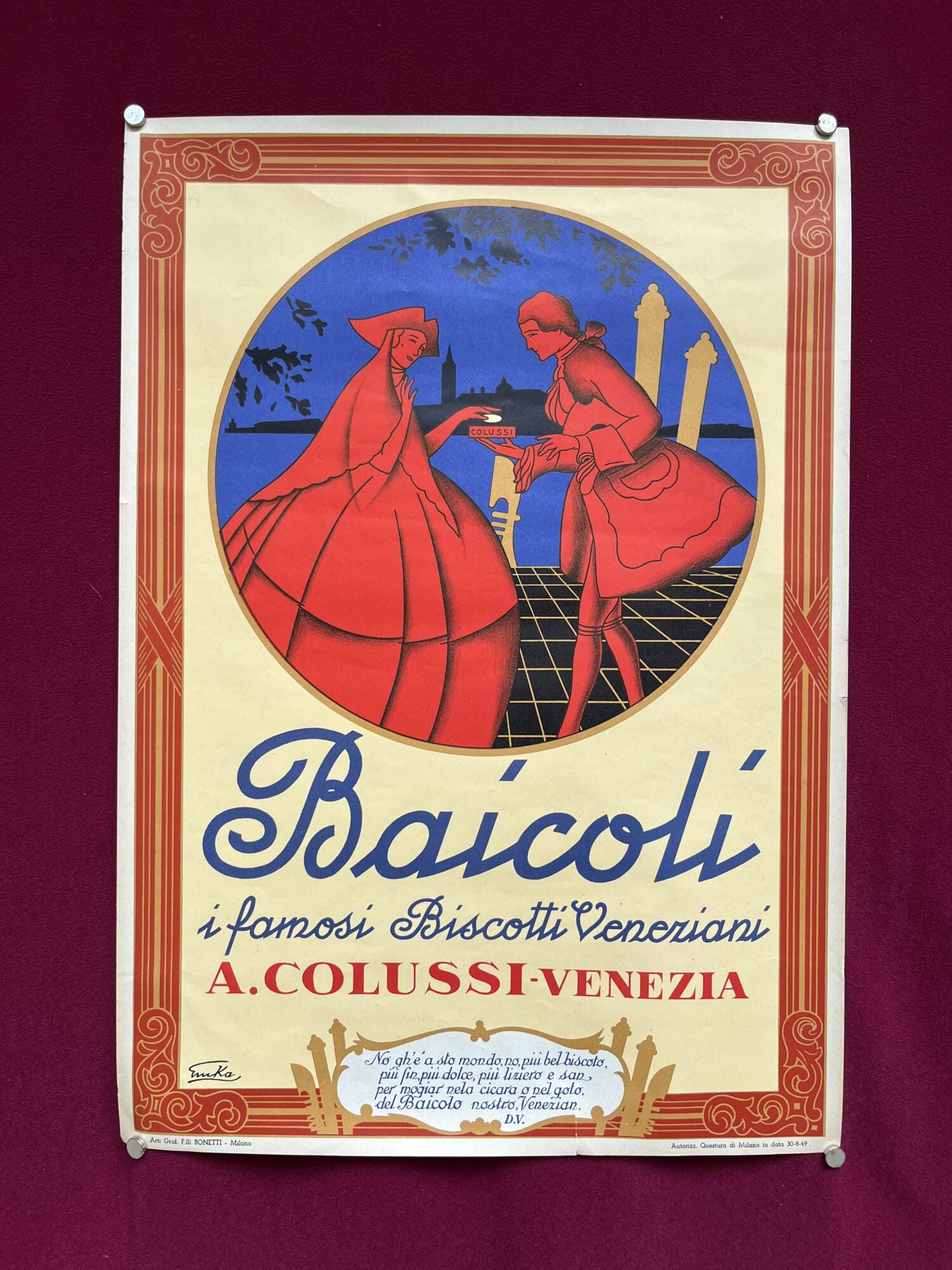 COLUSSI COOKIES Vintage poster - Bottega d'arte Minerva